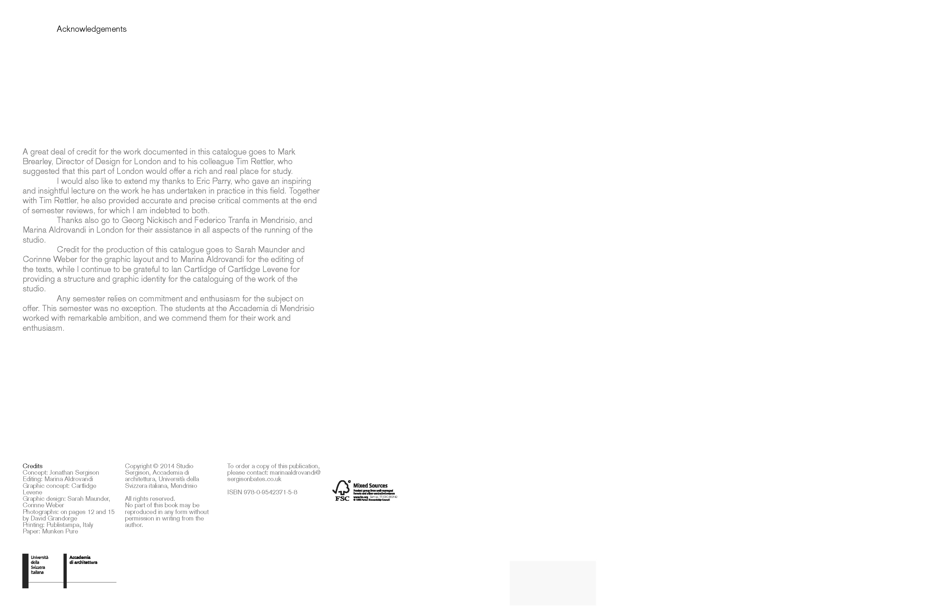 Catalogues | Studio Sergison